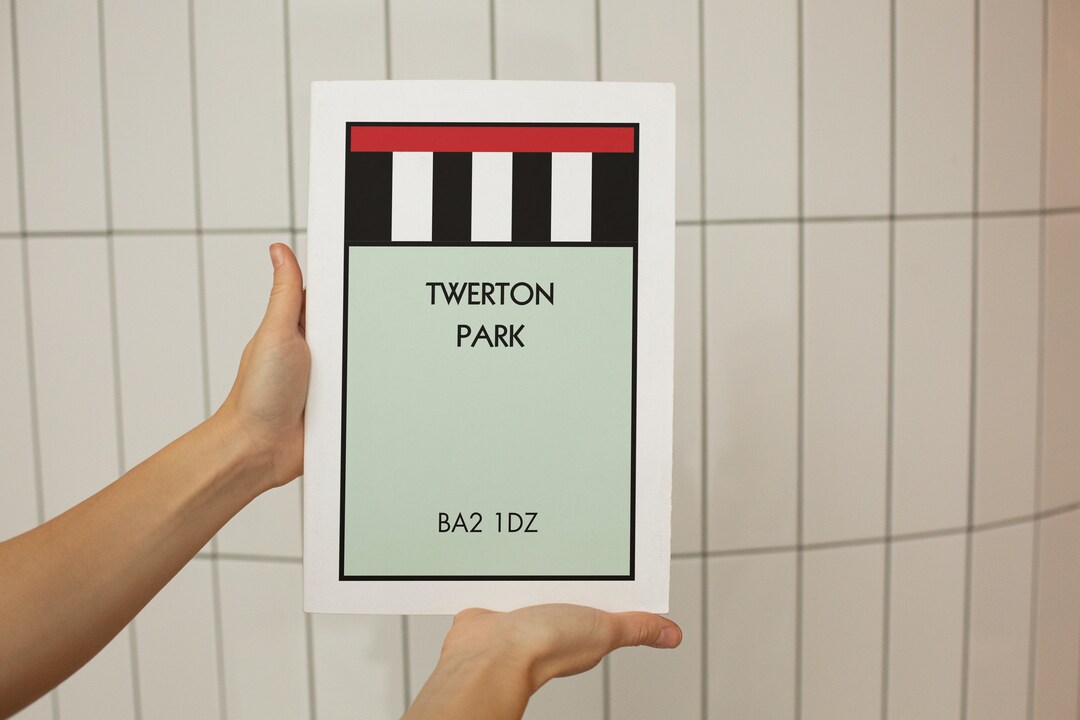 Bath City Football Monopoly Design Art Poster Football Print Wall Art ...