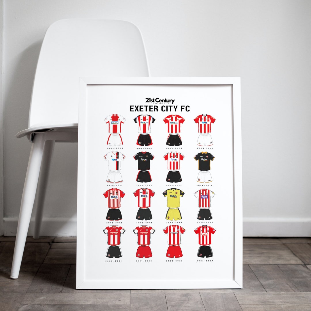 Exeter City FC Contemporary Football Kits Football Print Wall Art ...