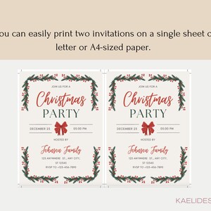 Digital Christmas Party Invitation - Printable & Editable Template ...