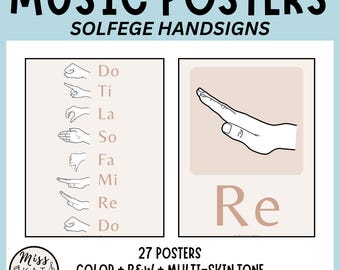 Solfege Hand Sign Poster | Music Art Print, Yellow | Gift for Choir ...