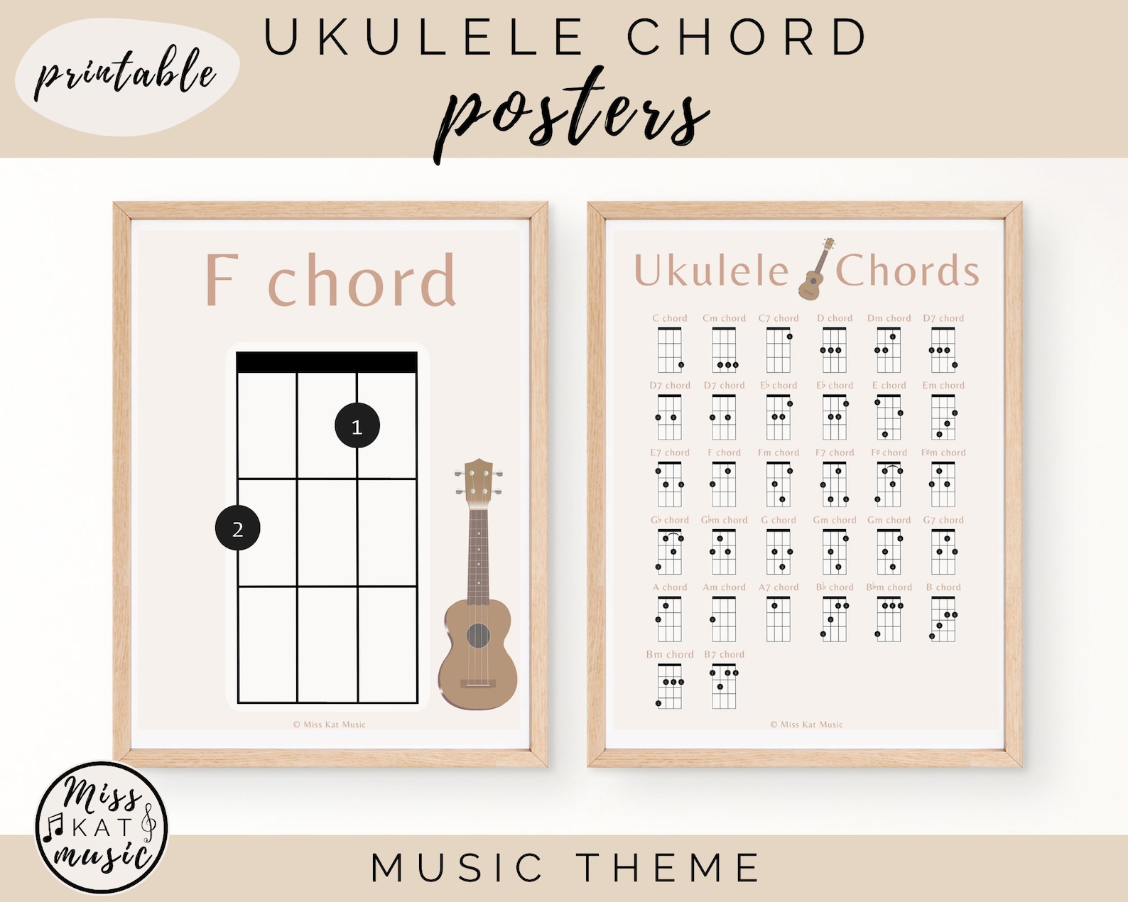 Ukulele Chord Posters - Printable for Music Classroom, Homeschool ...