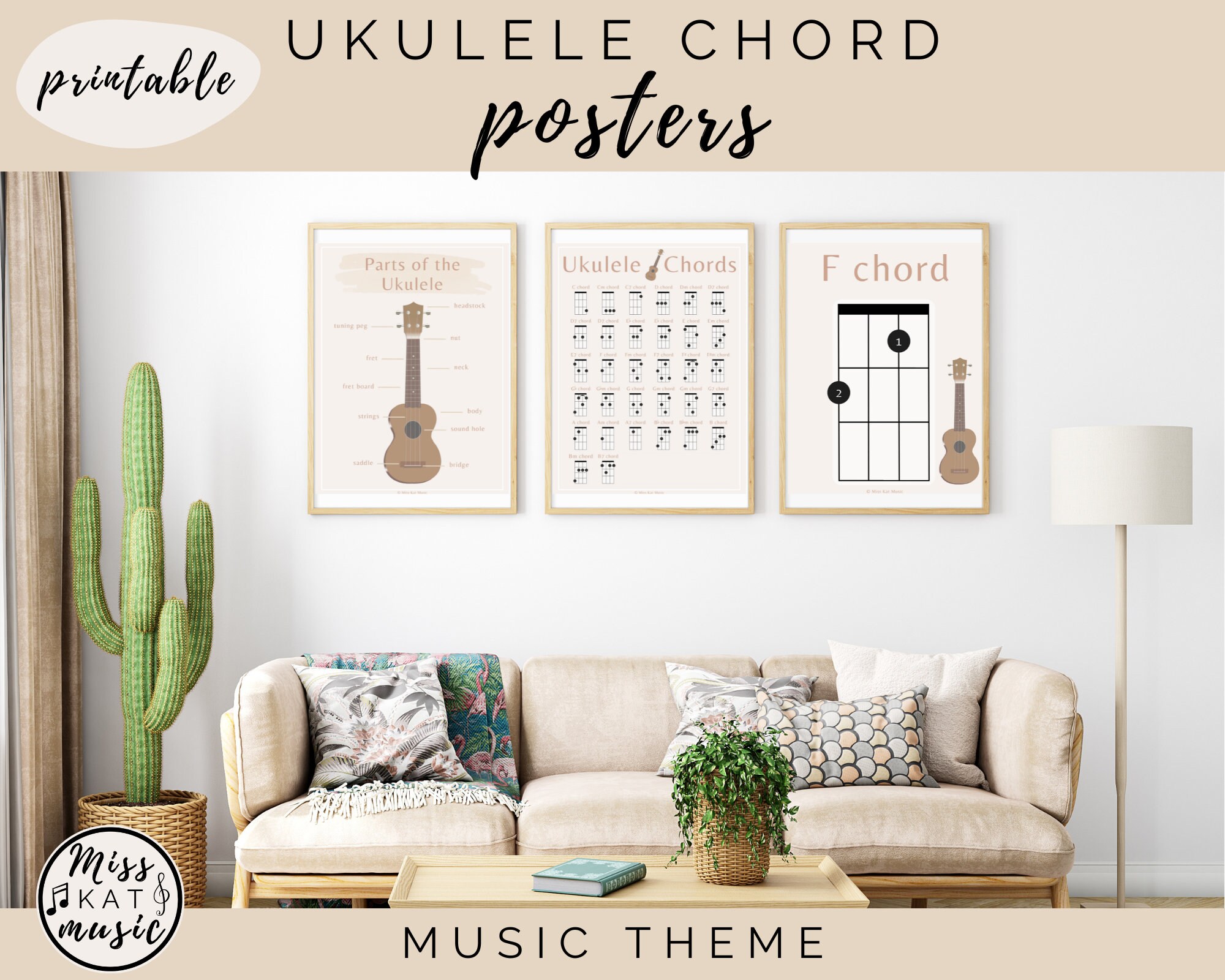 Ukulele Chord Posters - Printable for Music Classroom, Homeschool ...