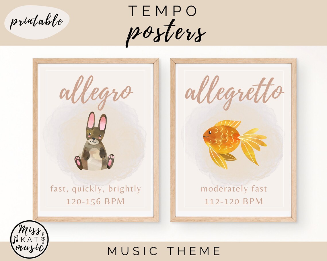 Tempo Definitions Classroom Posters - Music Theme Decor - Etsy