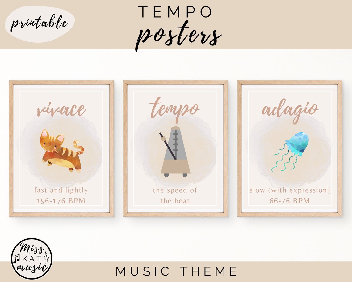 Tempo Definitions Classroom Posters - Music Theme Decor - Etsy