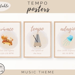 Tempo Definitions Classroom Posters - Music Theme Decor - Etsy