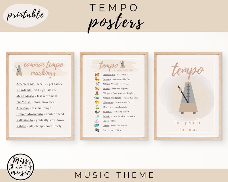 Tempo Definitions Classroom Posters - Music Theme Decor - Etsy