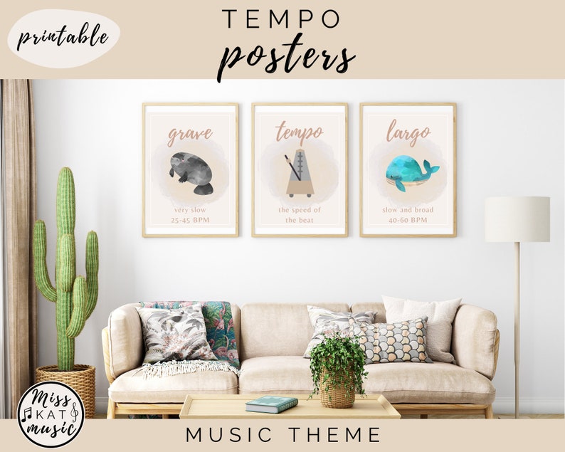 Tempo Definitions Classroom Posters - Music Theme Decor - Etsy