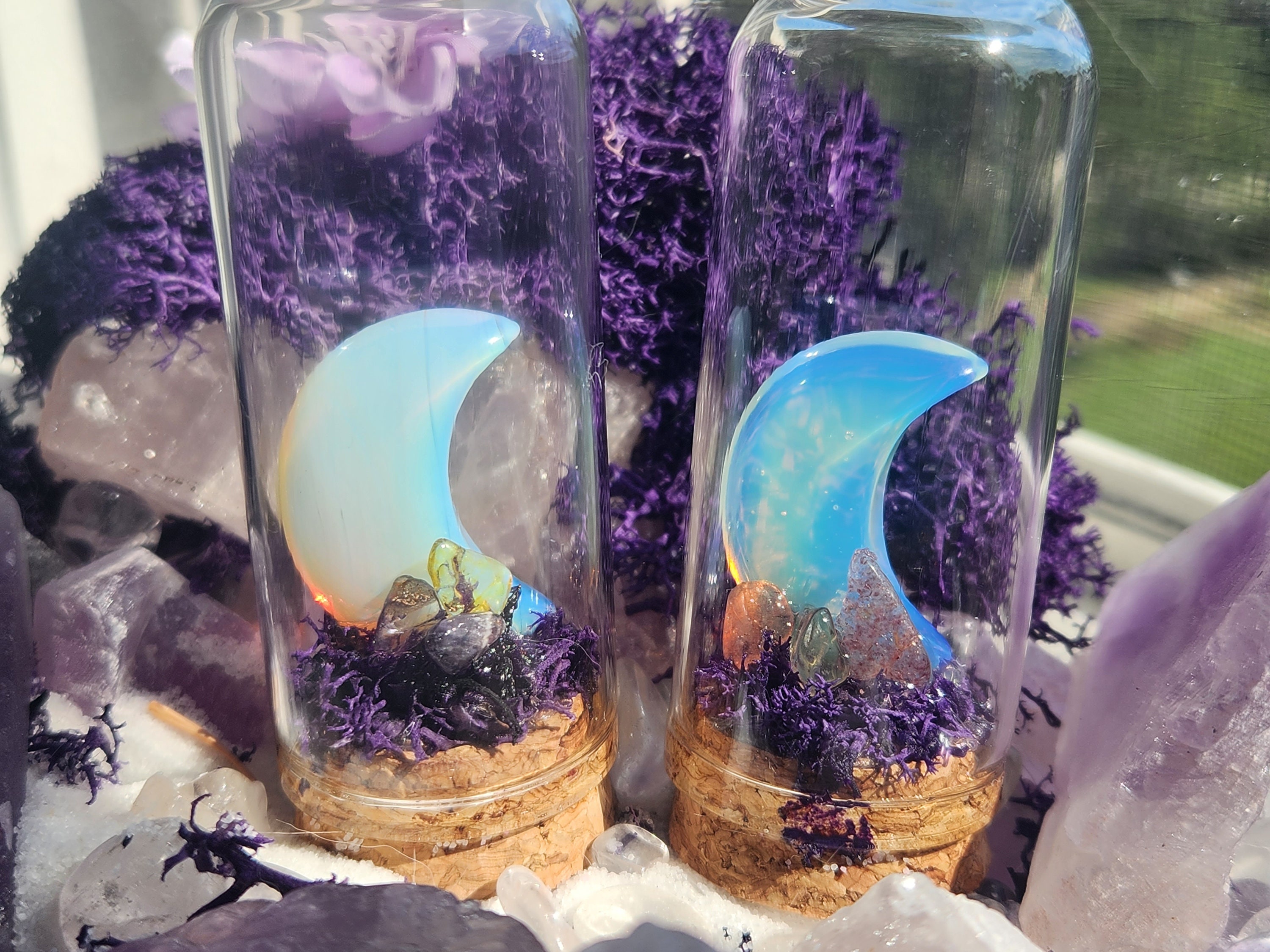 Mini Opal Moon Terrarium - Etsy