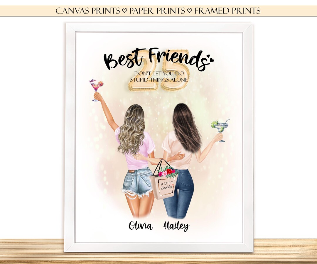 Personalized Friendship Wall Art Customized Best Friend Christmas Gift ...