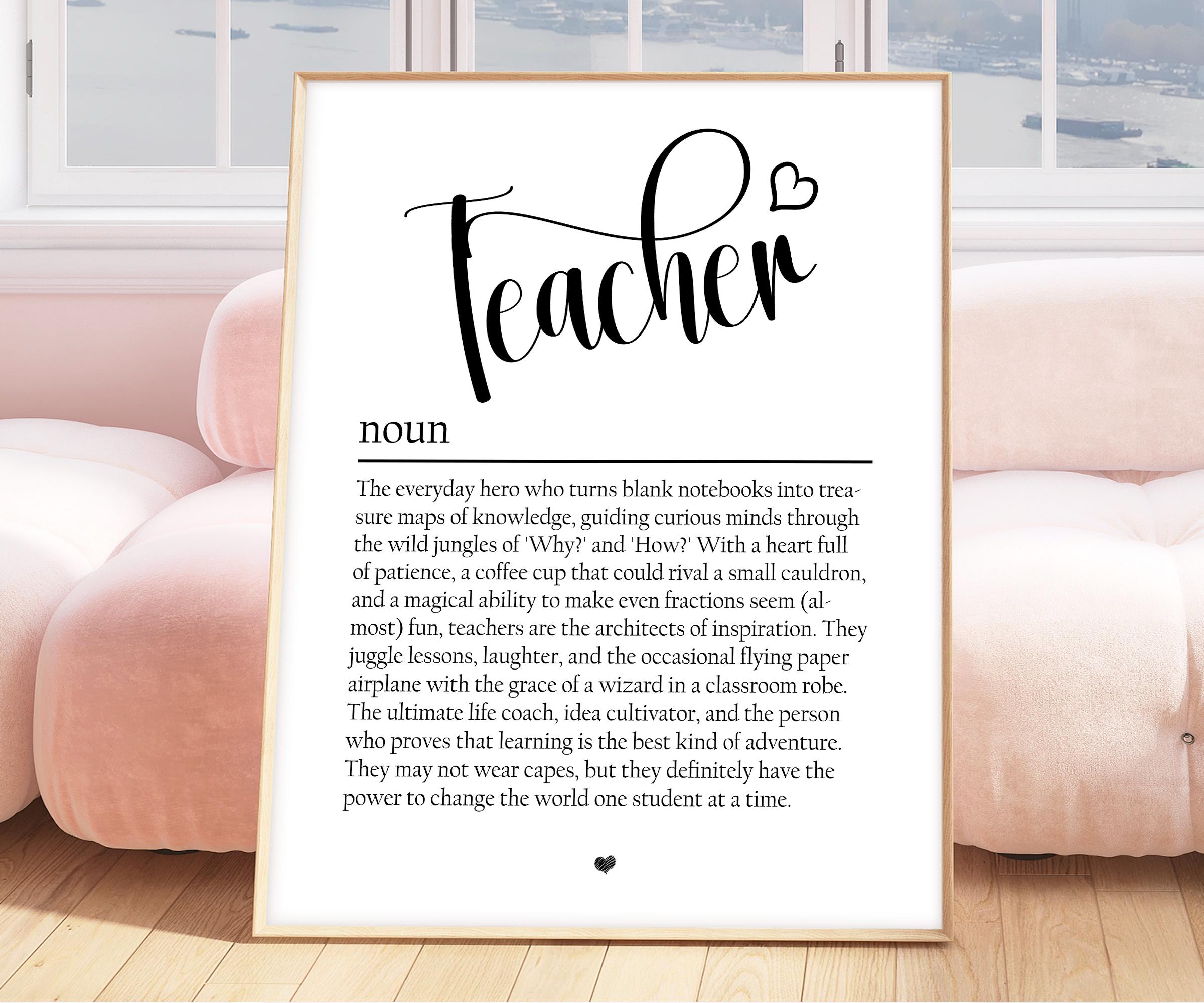 Teacher Gift Printable Teacher Definition Print Digital Teacher ...