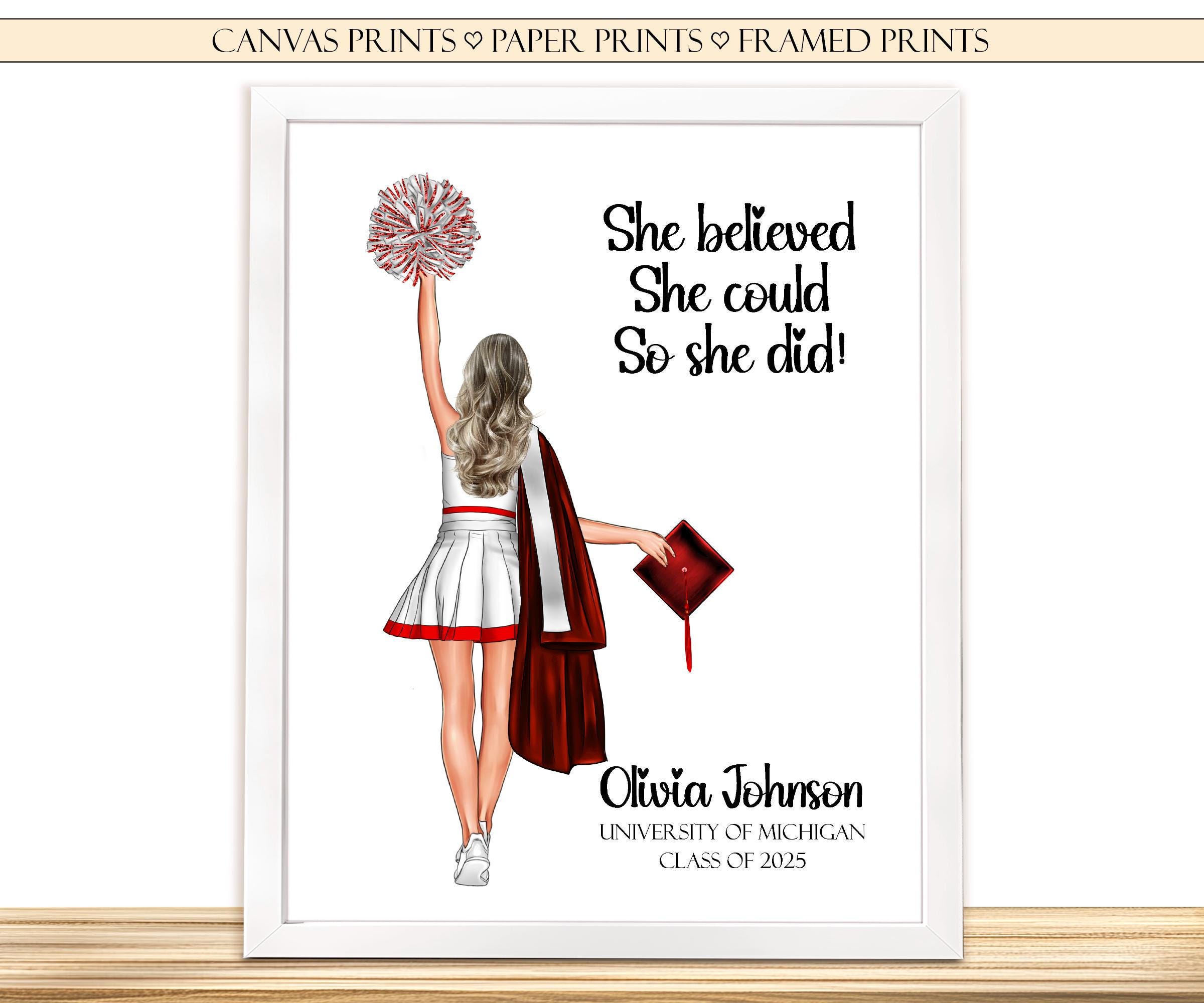 Cheerleader Print Personalized Cheerleader Gifts Cheerleader Graduation ...