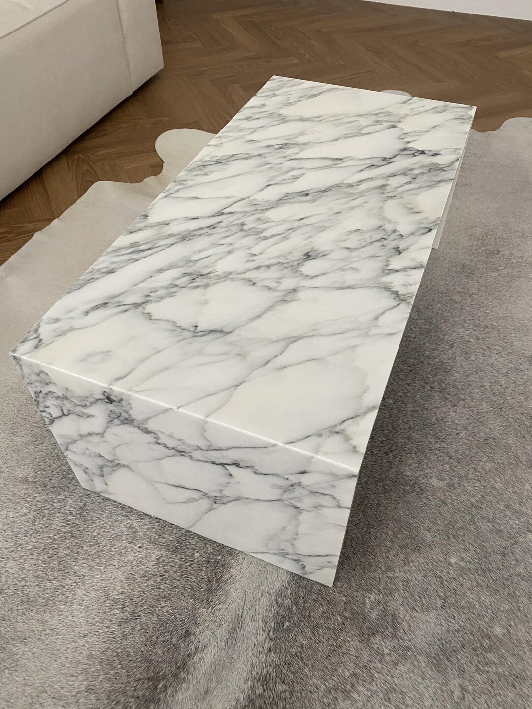 Natural Stone Marble Coffee Table - Etsy UK
