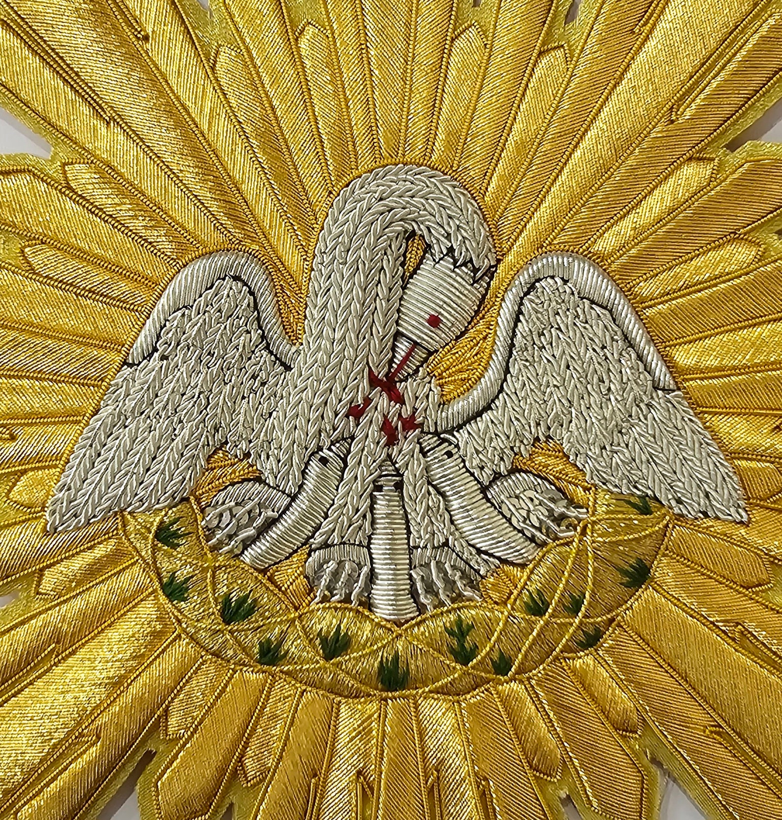 Pelican With Rays Hand Embroidered Applique for Catholic Vestments Sew ...