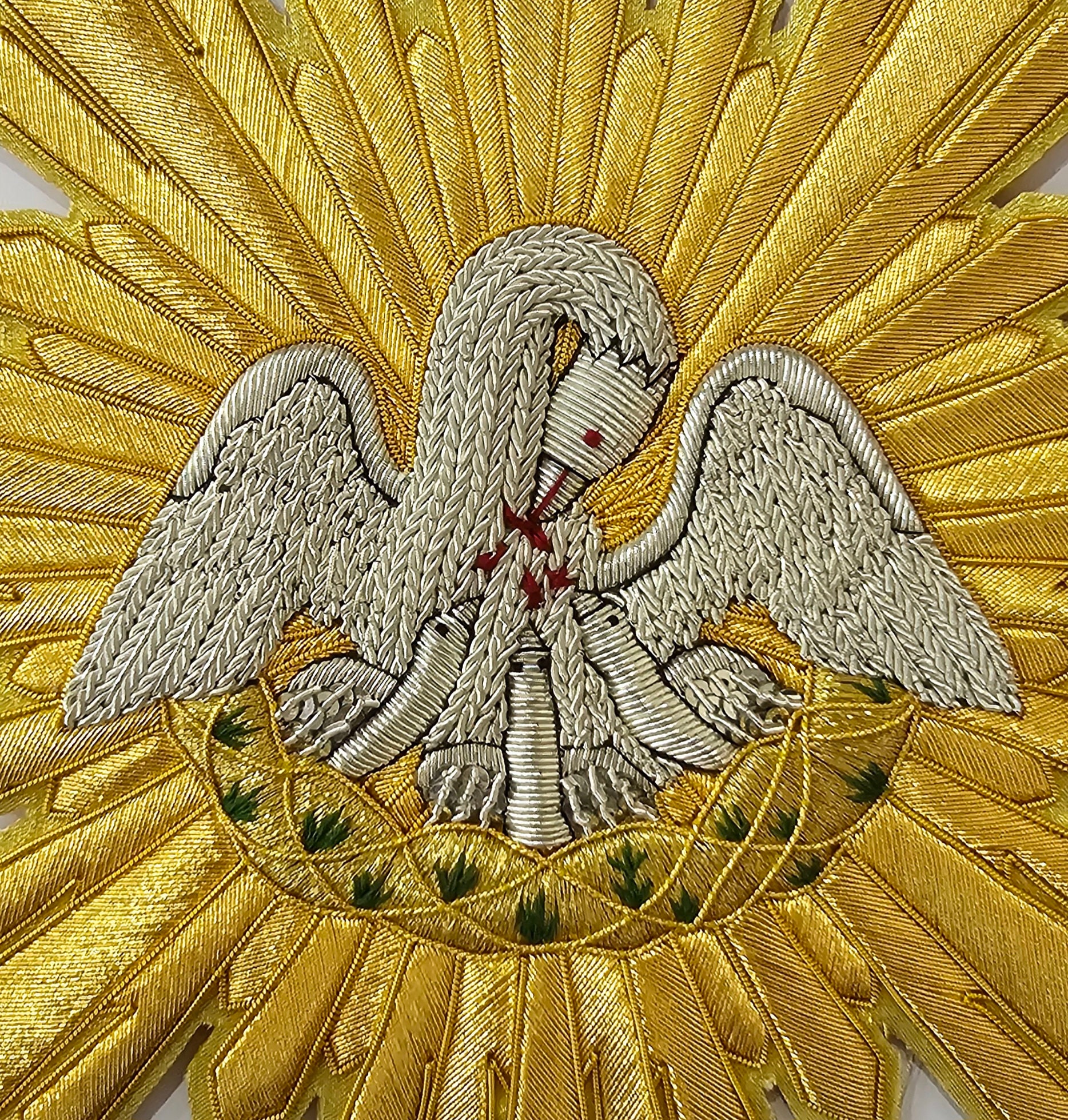 Pelican With Rays Hand Embroidered Applique for Catholic Vestments Sew ...