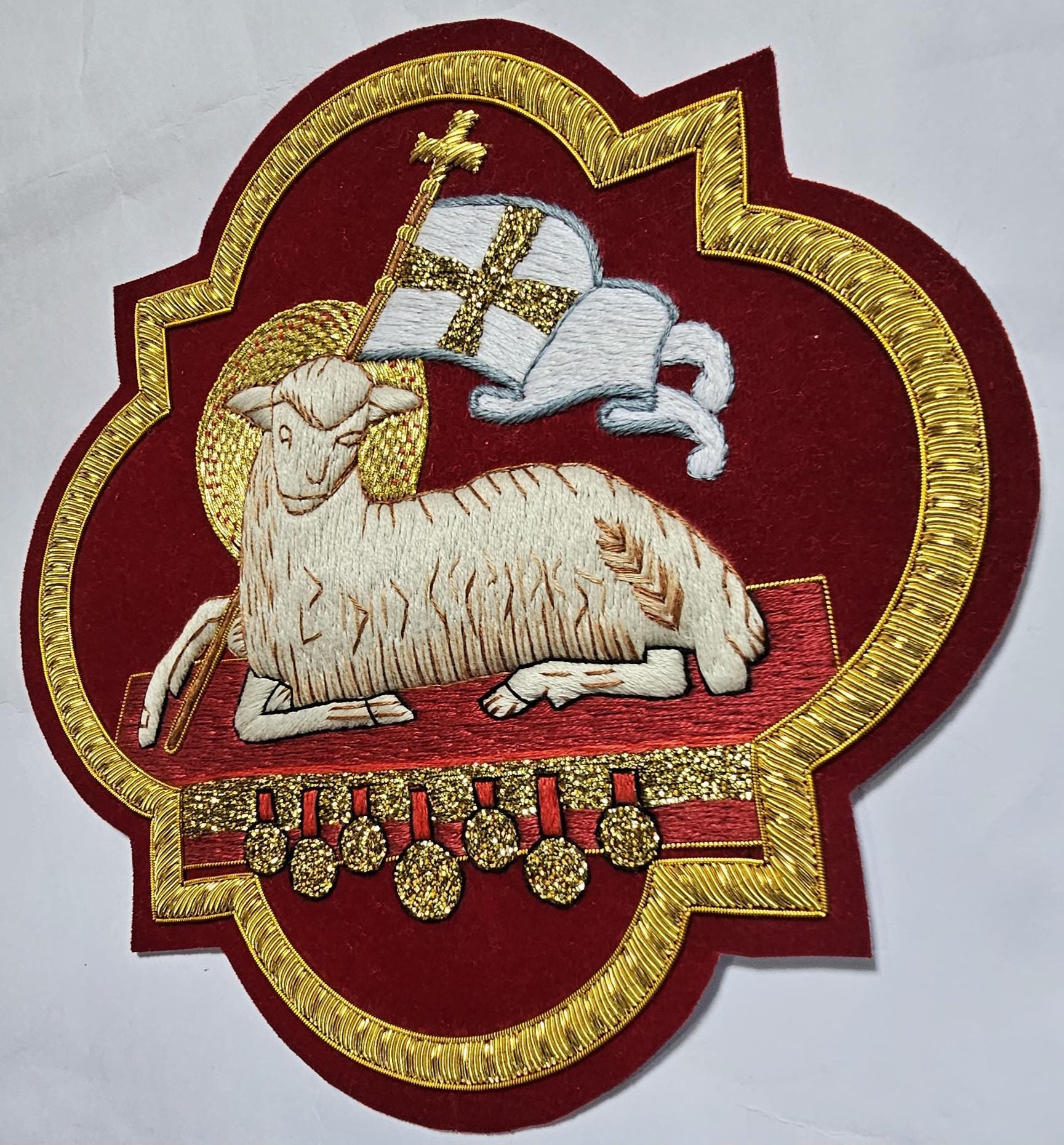 Holy Lamb Appliqué for Catholic Vestment Hand Embroidered, Catholic ...
