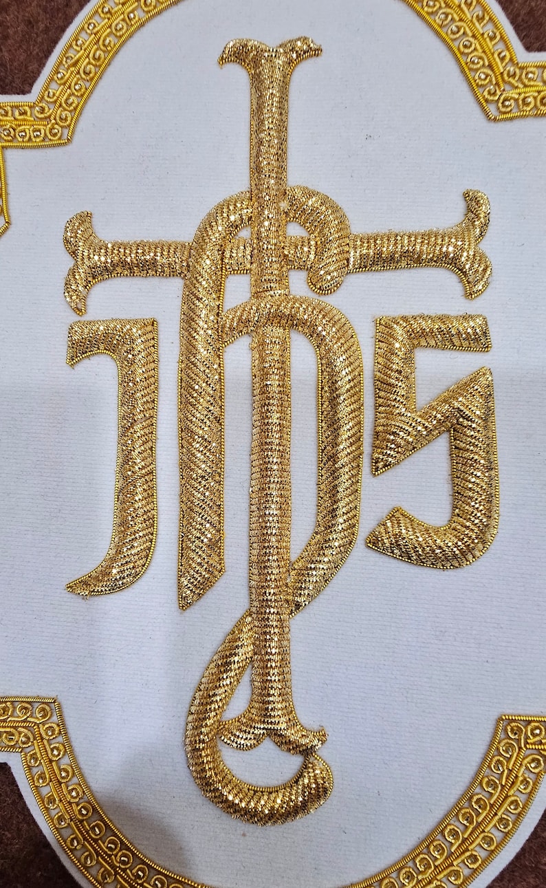 IHS Beautiful Hand Embroidered Appliqué for Catholic Vestment, Catholic ...