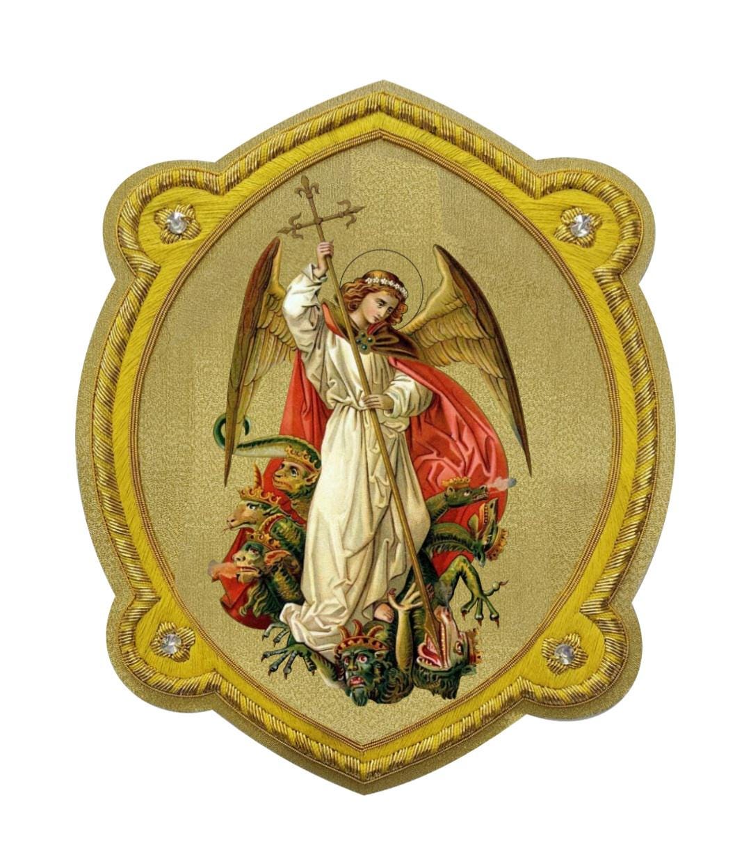 St. Michael the Archangel Appliqué Hand Embroidered & Painted for ...