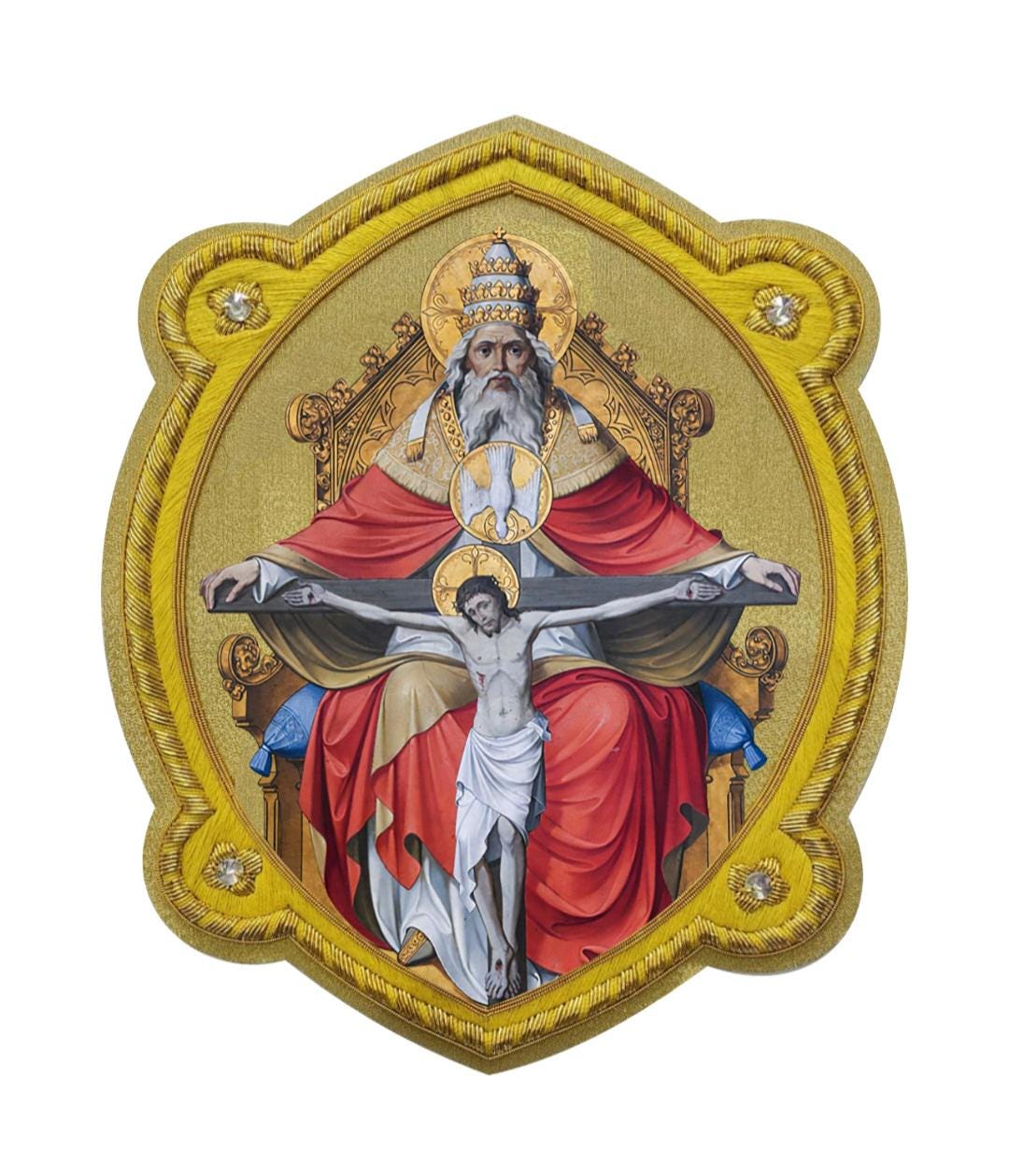 Father Son Holy Spirit Throne of Grace Holy Trinity Jesus on Cross Hand ...