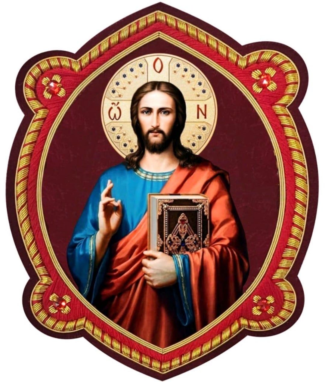 Christ Pantocrator Byzantine Icon – Hand-embroidered Appliqué for ...