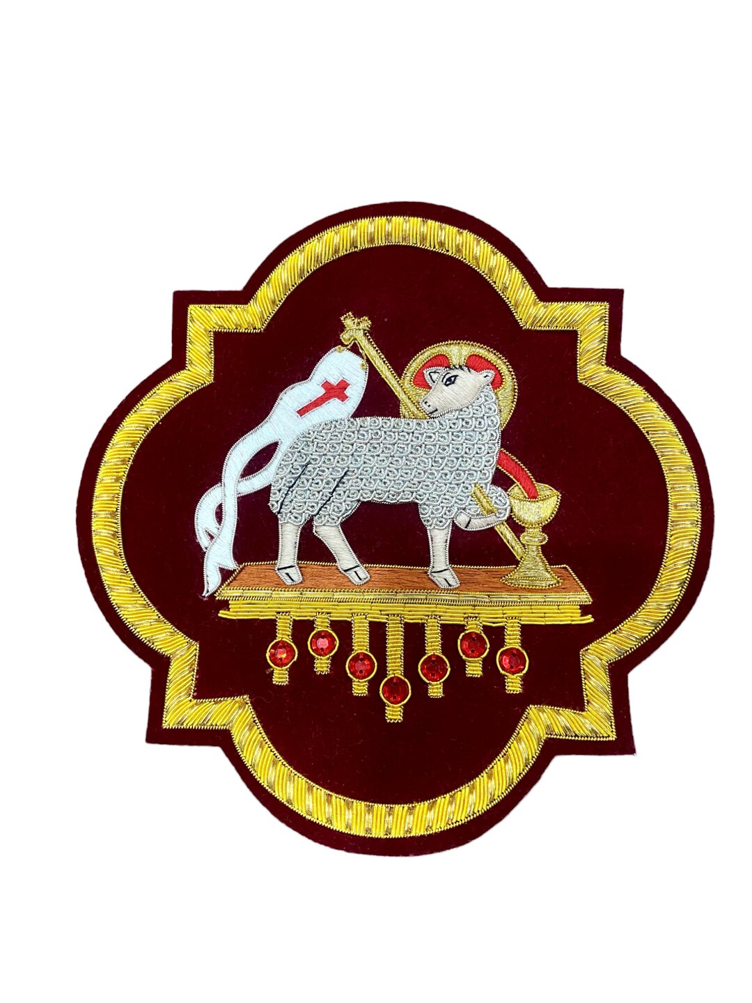 Holy Lamb Appliqué for Catholic Vestment Hand Embroidered, Catholic ...