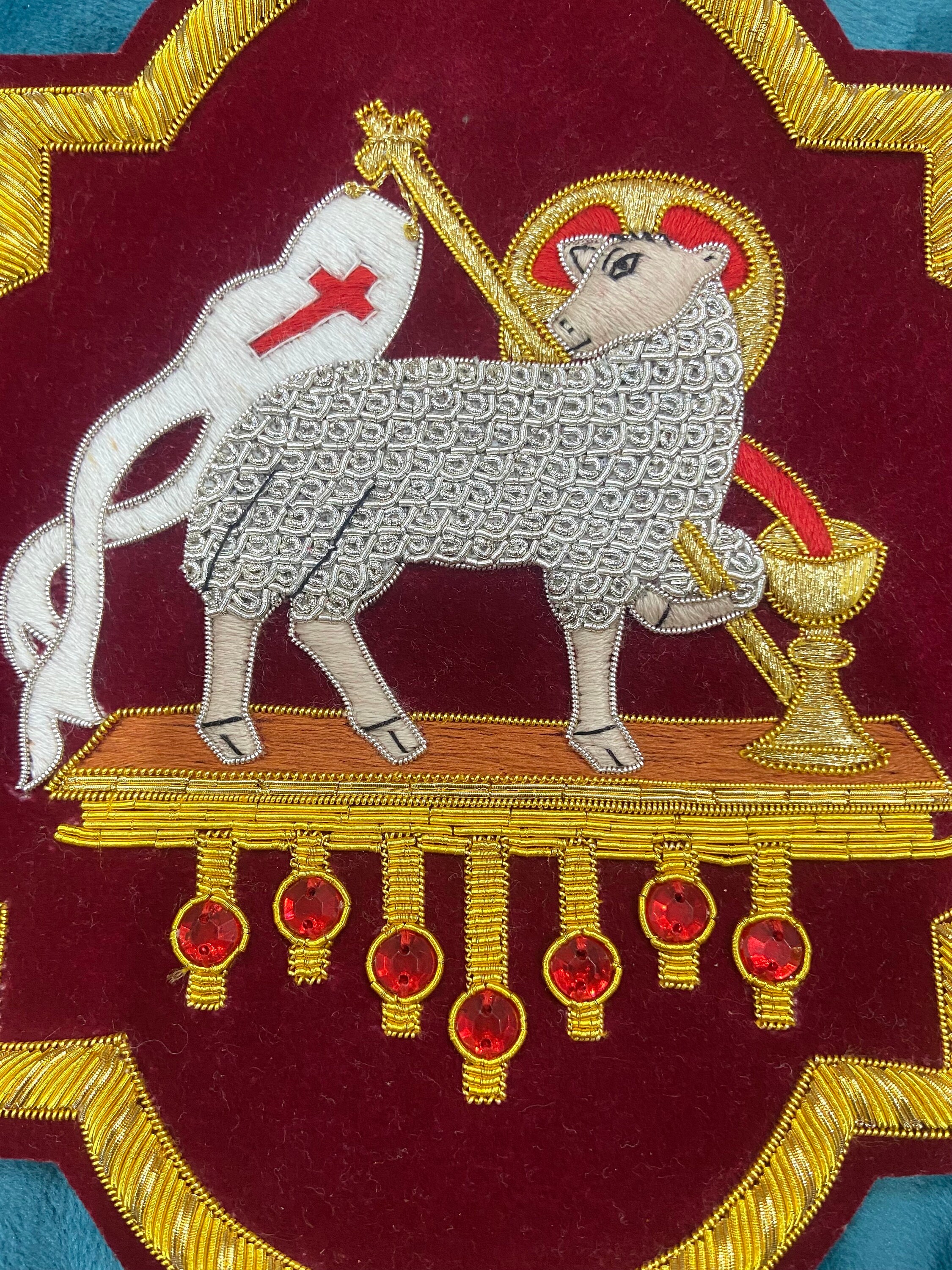 Holy Lamb Appliqué for Catholic Vestment Hand Embroidered, Catholic ...