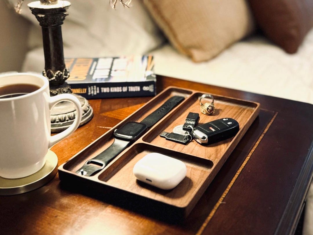 Valet Tray Wooden Catchall Tray Wood Valet Tray Personalized Catchall ...