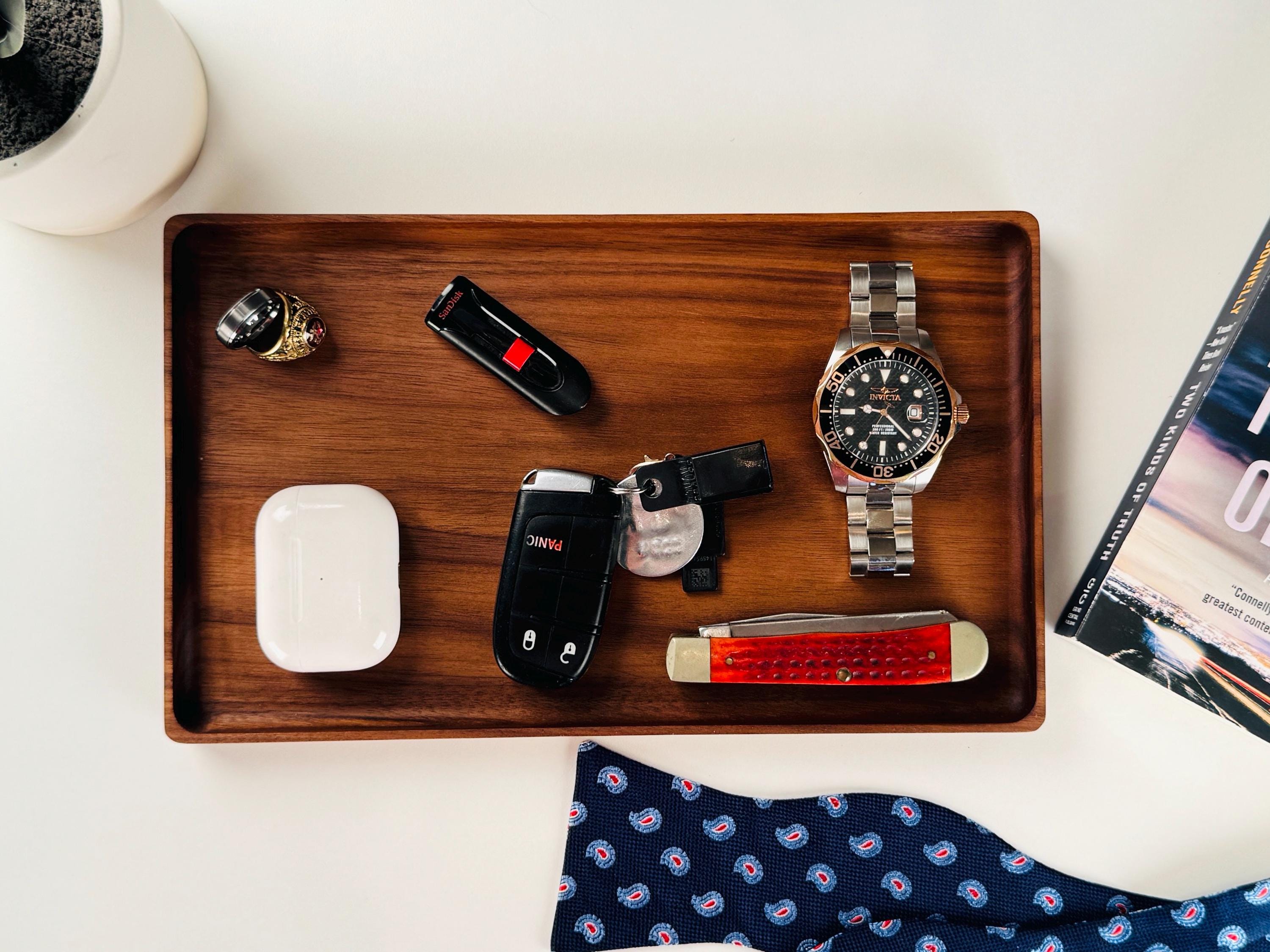 Valet Tray Wooden Catchall Tray Wood Valet Tray Personalized Catchall ...