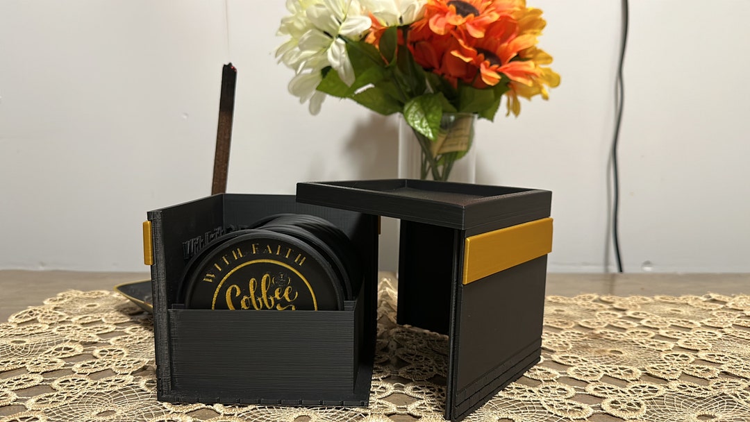 Kabah Marble PLA Box With Custom Coasters Multi-color Options High ...