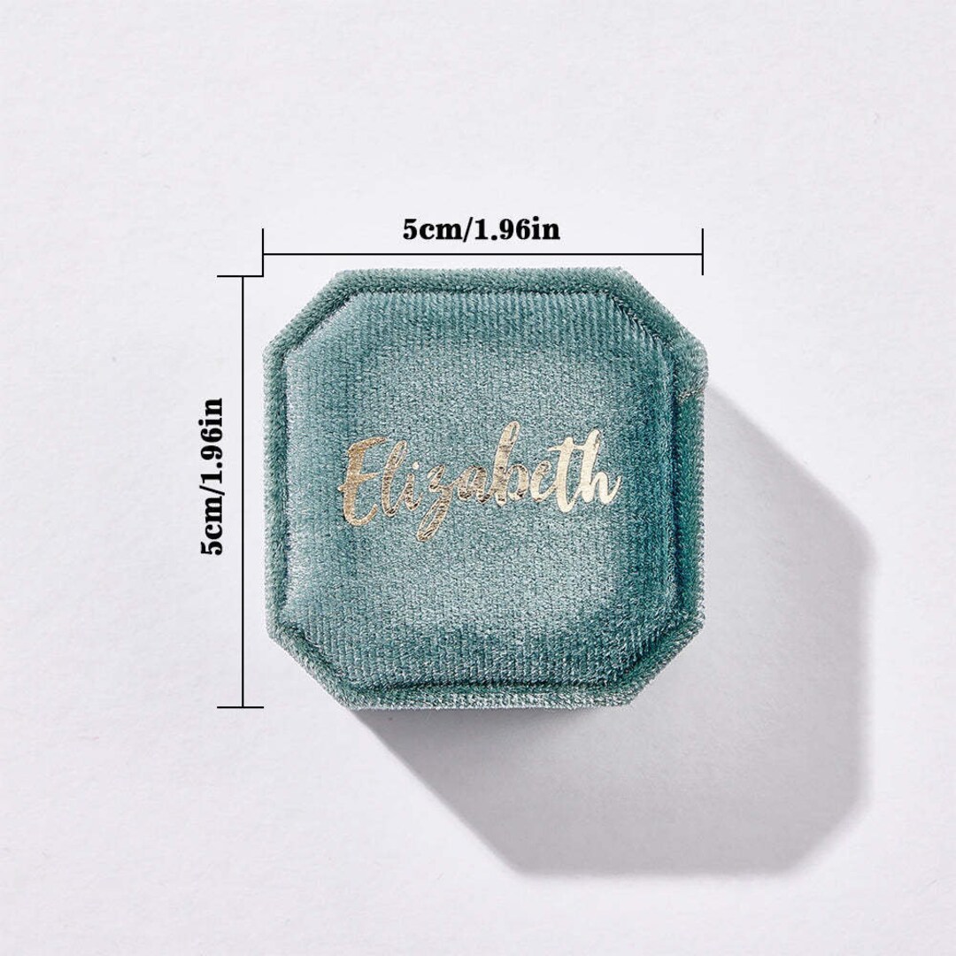 Personalized Ring Box Custom Text Square Ring Box Engagement Wedding ...
