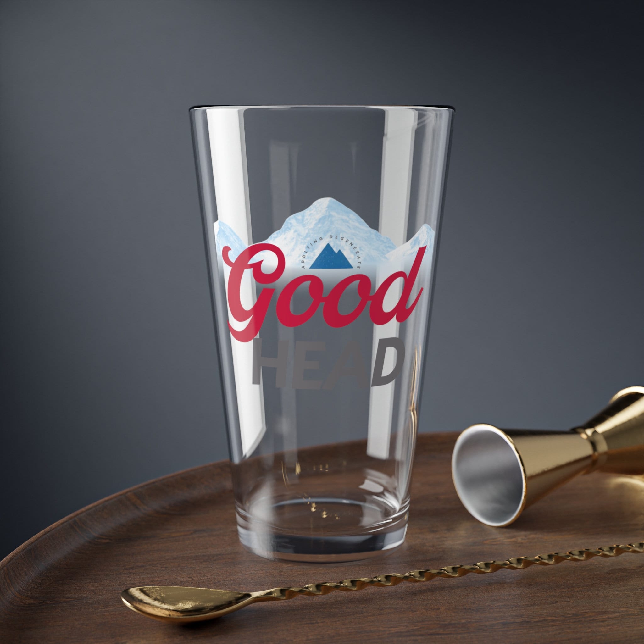 Good Head Beer Glass, Coors American Beer Inspired Pint Glass, Funny ...