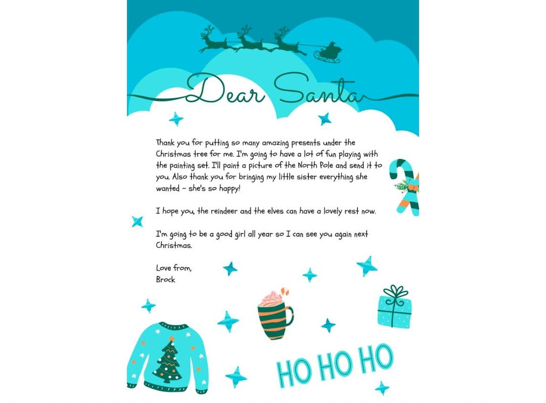 Thankyou Santa Letter Letter to Santa Christmas Letter Santa Christmas ...