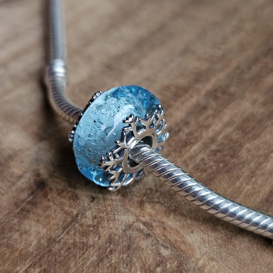 Blue Charm, Silver for Pandora, Style Winter Bead for Bracelets, Blue ...