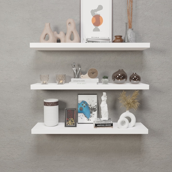 White Floating Shelves - Etsy