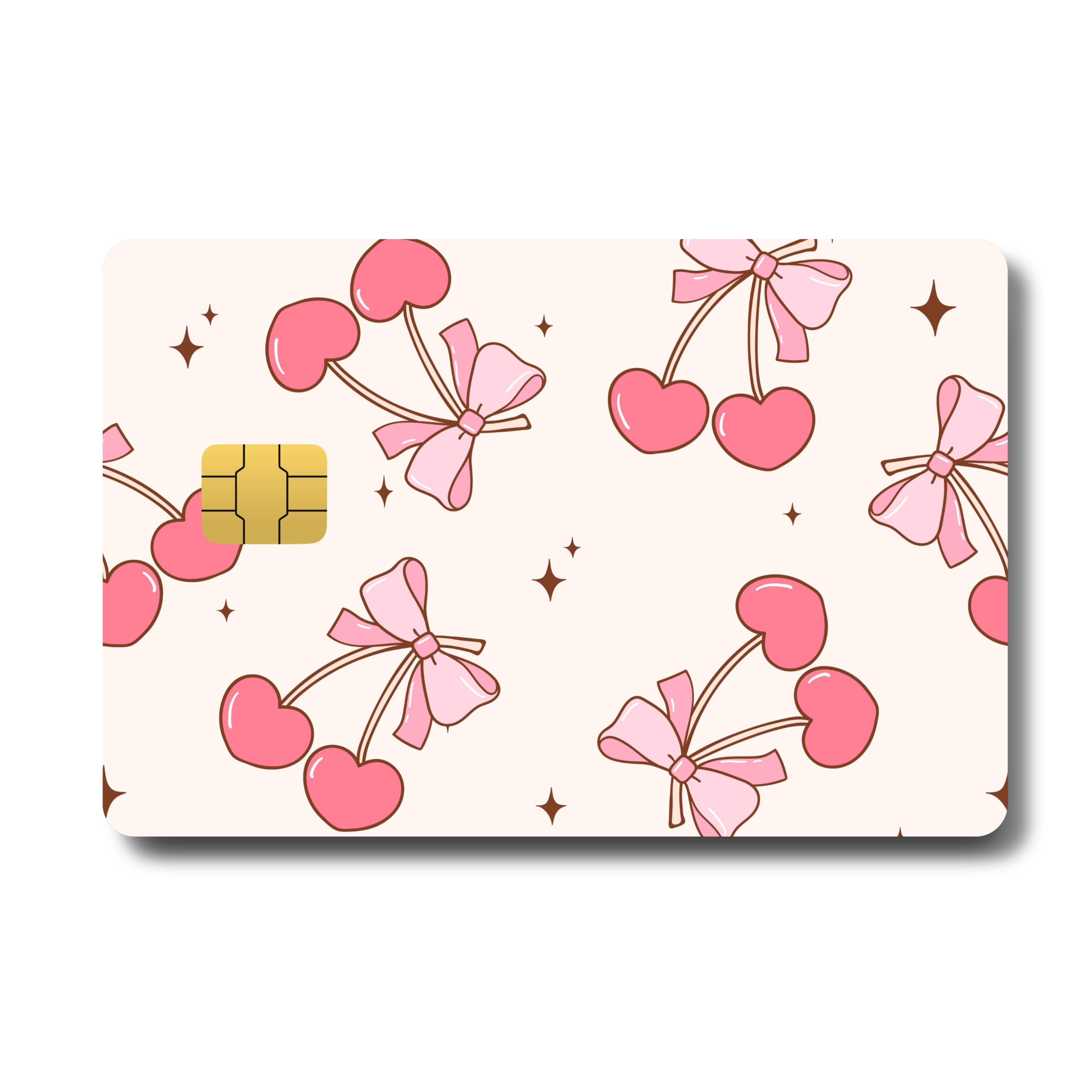 Credit Card Sticker Skin Decal for Debit Card, Coquette Cherry Sticker ...
