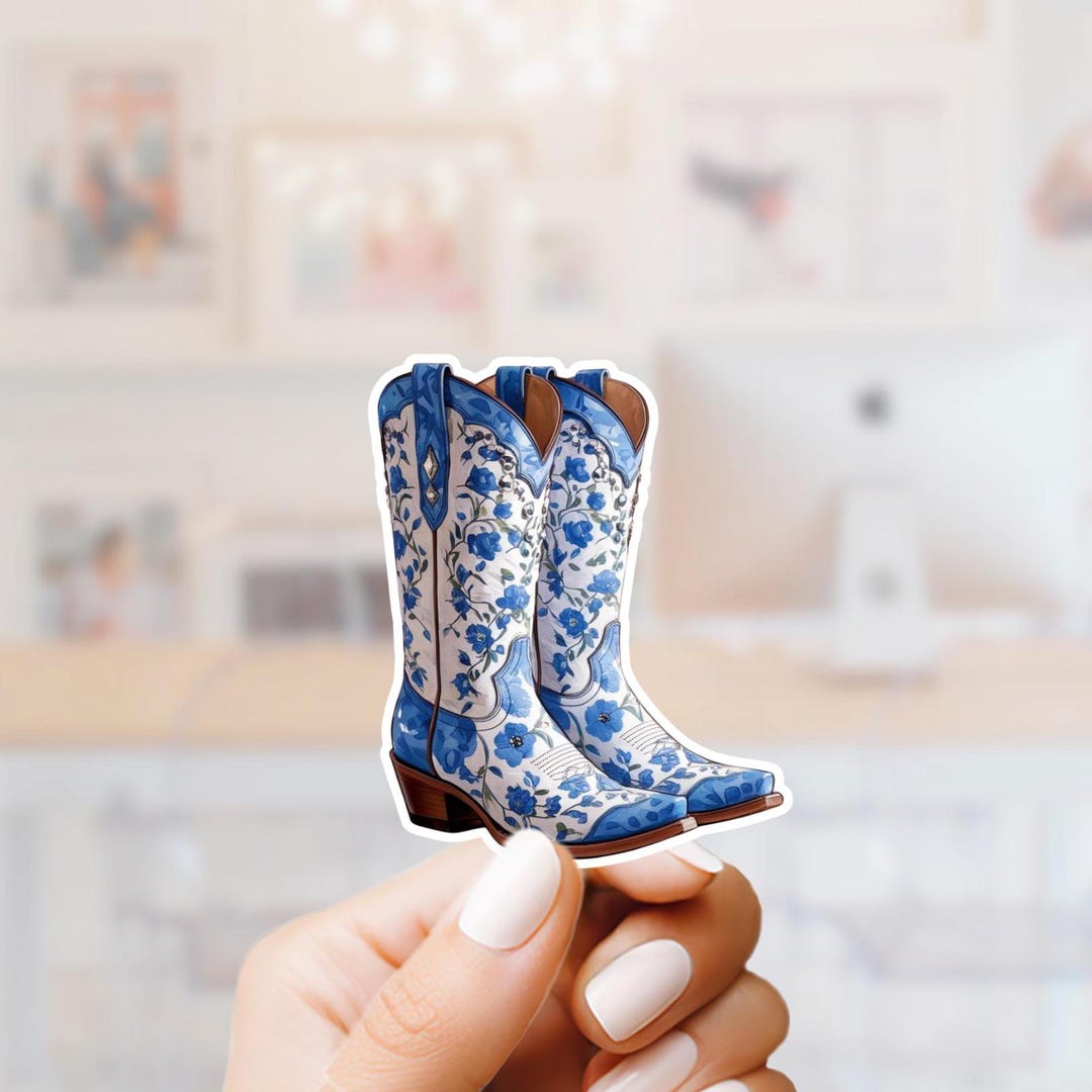 Cowgirl Boots Sticker, Cowboy Boots Stickers, Chinoiserie Sticker ...