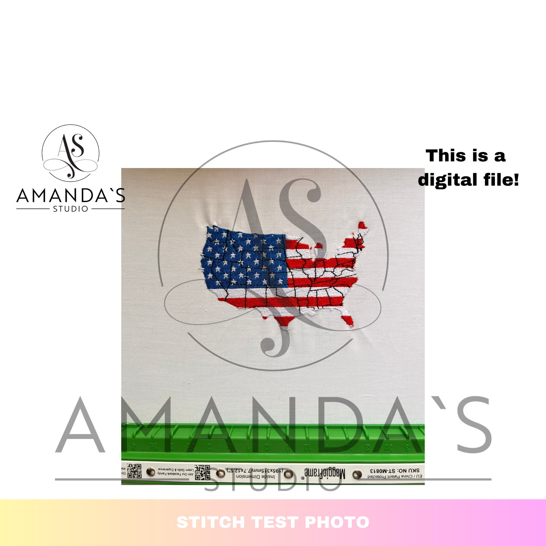 USA Flag Embroidery Design, USA Flag Pattern, Digital Art Design ...