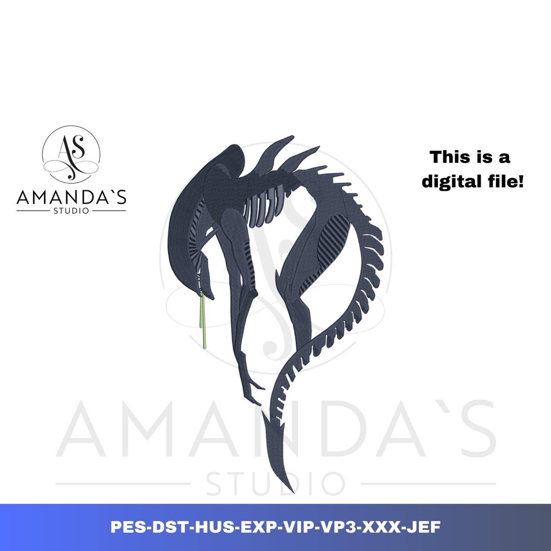 Xenomorph Embroidery Design,digital Project Pattern, Diy Modern ...