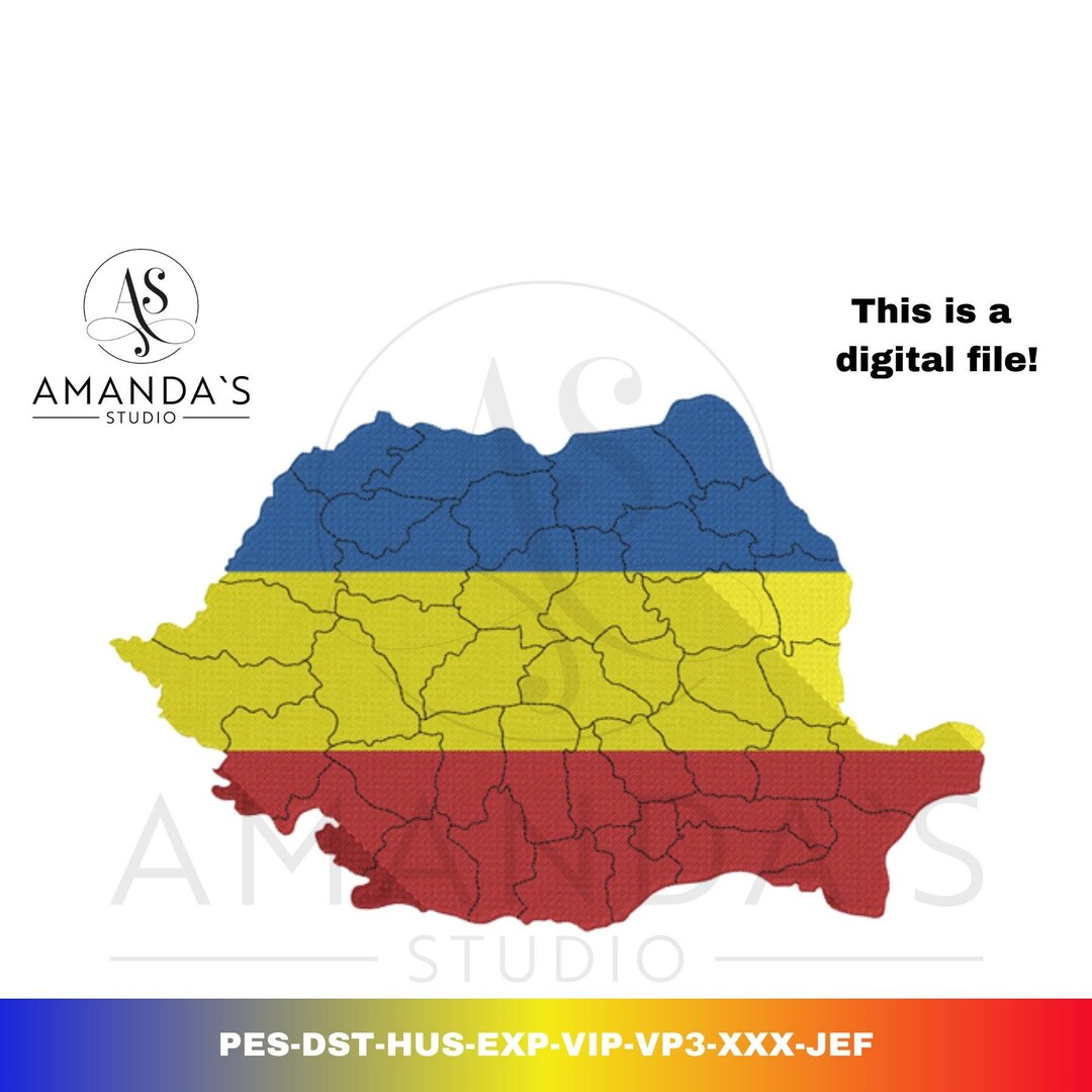 Romania Flag & Borders Embroidery Design, Digital Project Pattern, Diy ...