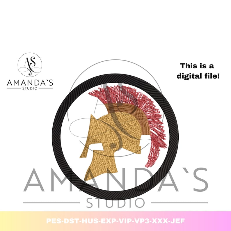 Spartan Helmet Embroidery Design, Spartan Helmet Pattern, Diy Digital ...