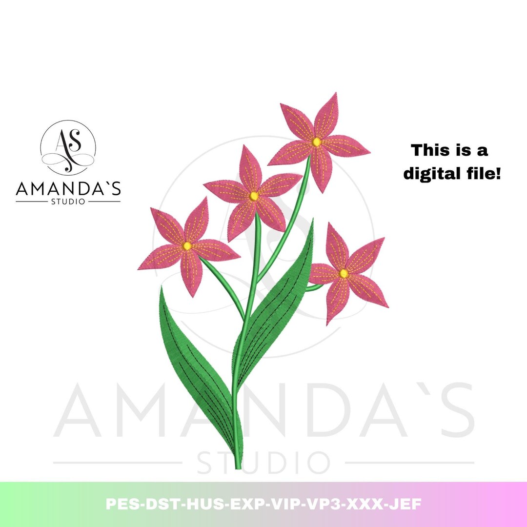 Flowers Embroidery Design, Digital Project Pattern, Diy Modern ...