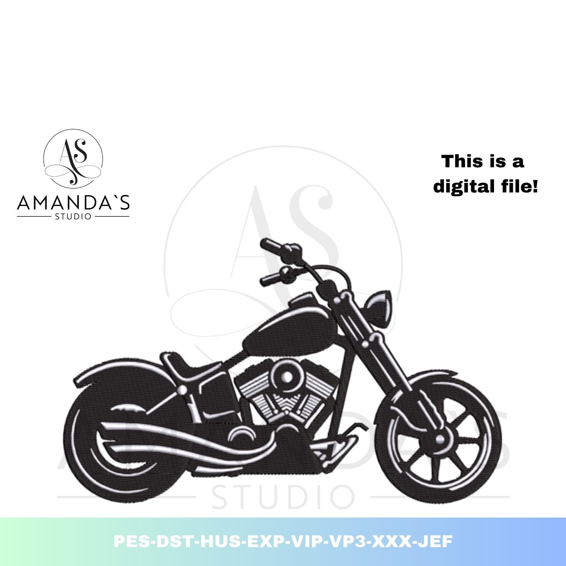 Motorcycle Embroidery Design,digital Project Pattern,diy Modern ...