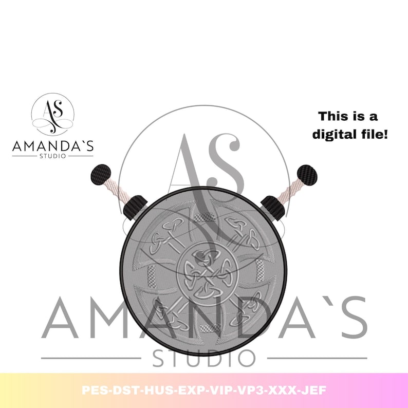 Sword and Shield Embroidery Design, Sword and Shield Pattern, Diy ...