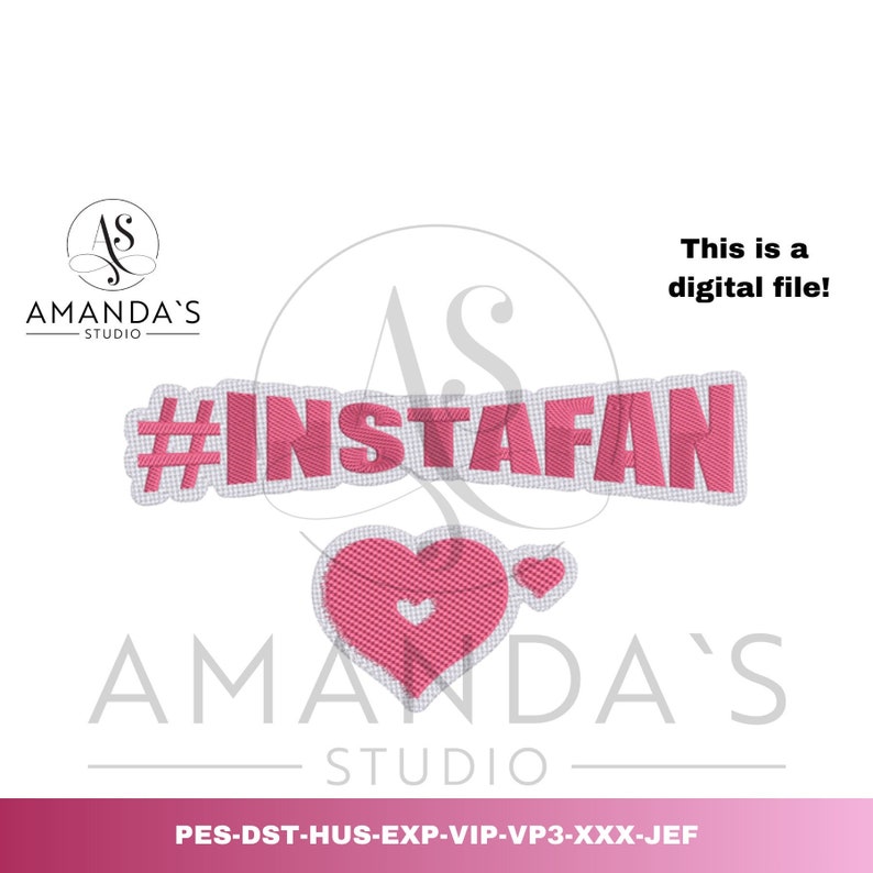 Instafan Embroidery Design, Digital Project Pattern, Diy Threadwork ...