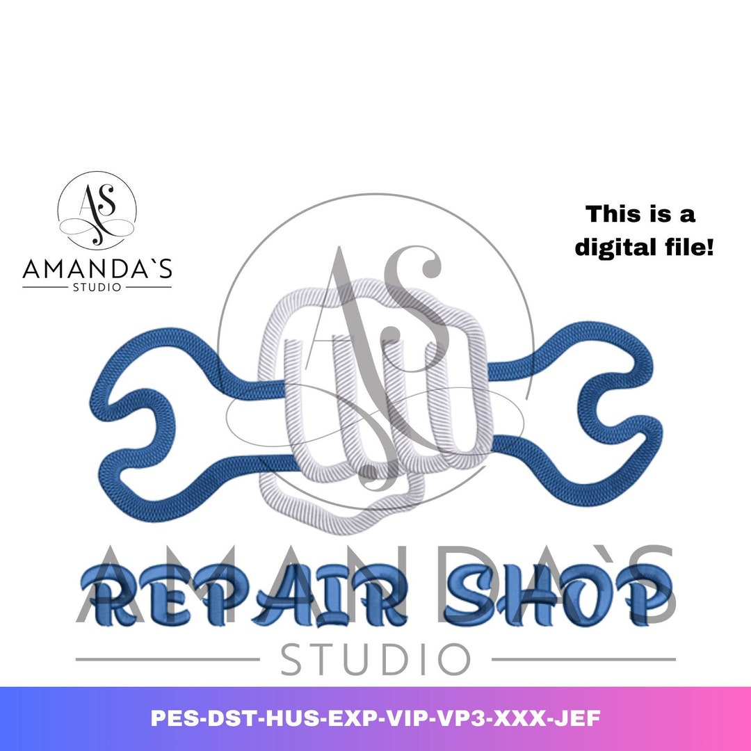 Repair Shop Embroidery Design, Digital Project Pattern, Diy Threadwork ...