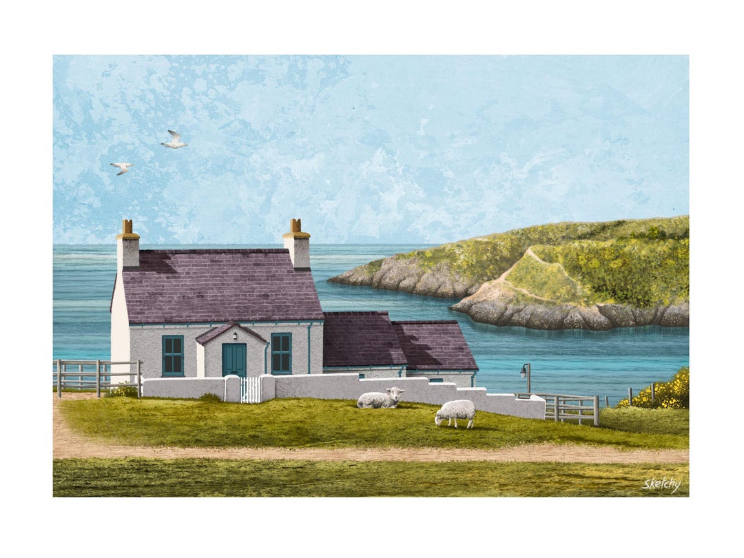 Art Print of Cemaes Bay, Anglesey, North Wales. Hand Signed by Artist ...