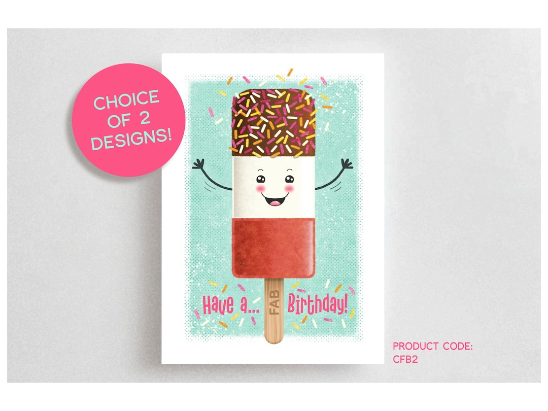 Fab Ice Lolly Card: Retro Kawaii Birthday or Friendship Card - Etsy