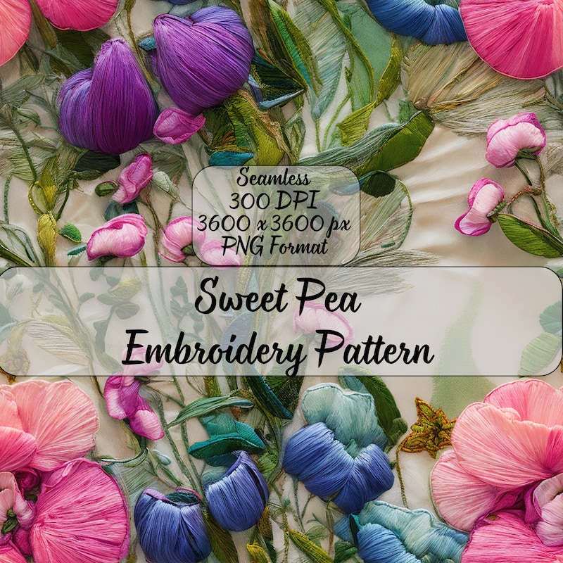 Sweet Pea Embroidery Pattern - Etsy