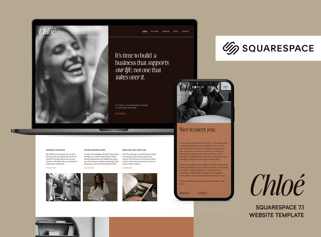 Modern Squarespace Template, Squarespace 7.1 Template, Squarespace ...