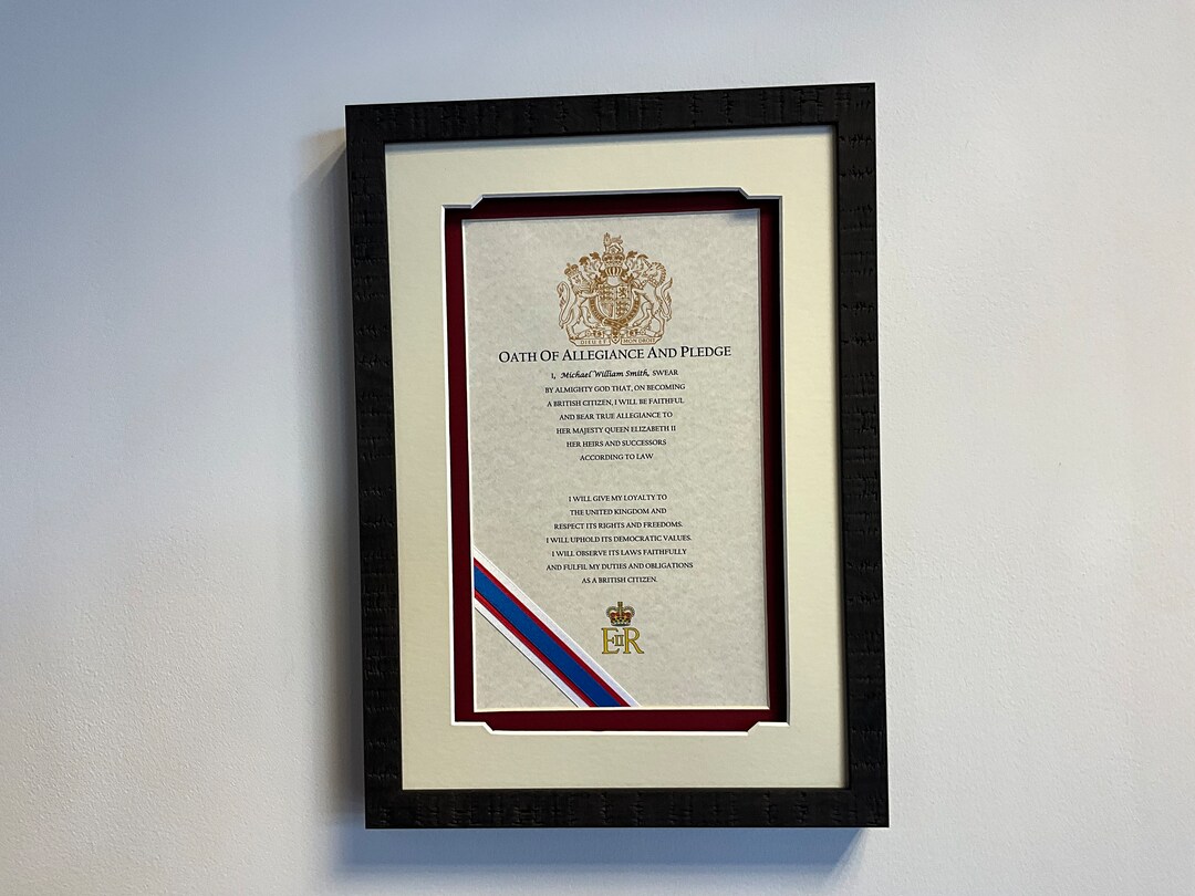 Citizenship Oath of Allegiance and Pledge. - Etsy