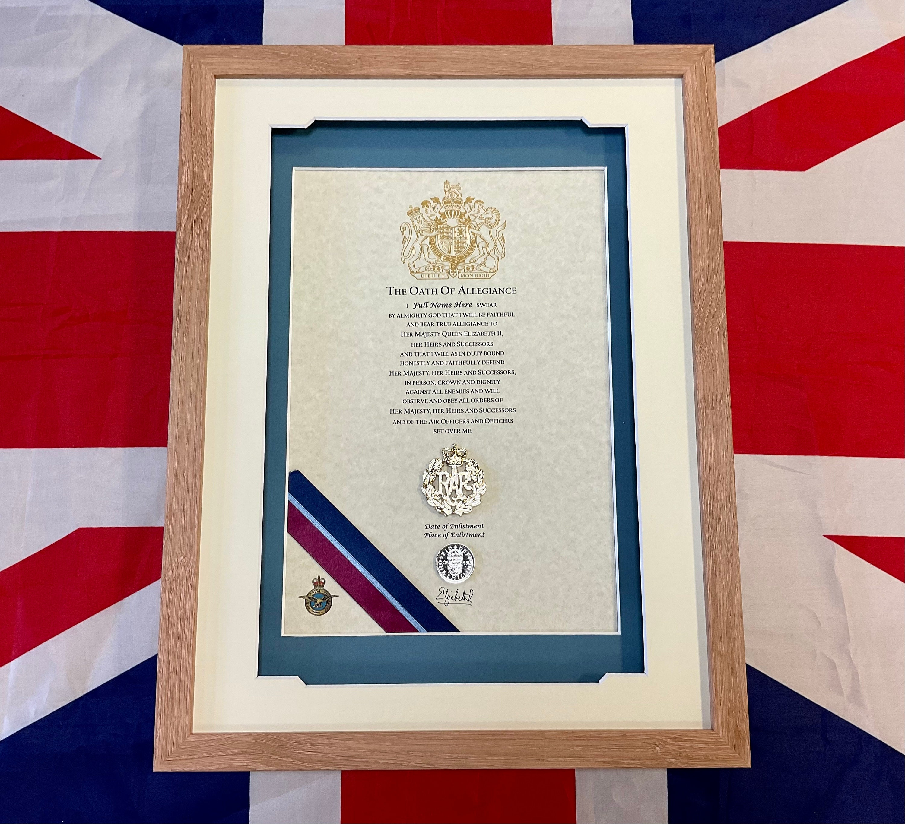 Oath of Allegiance Royal Air Force - Etsy